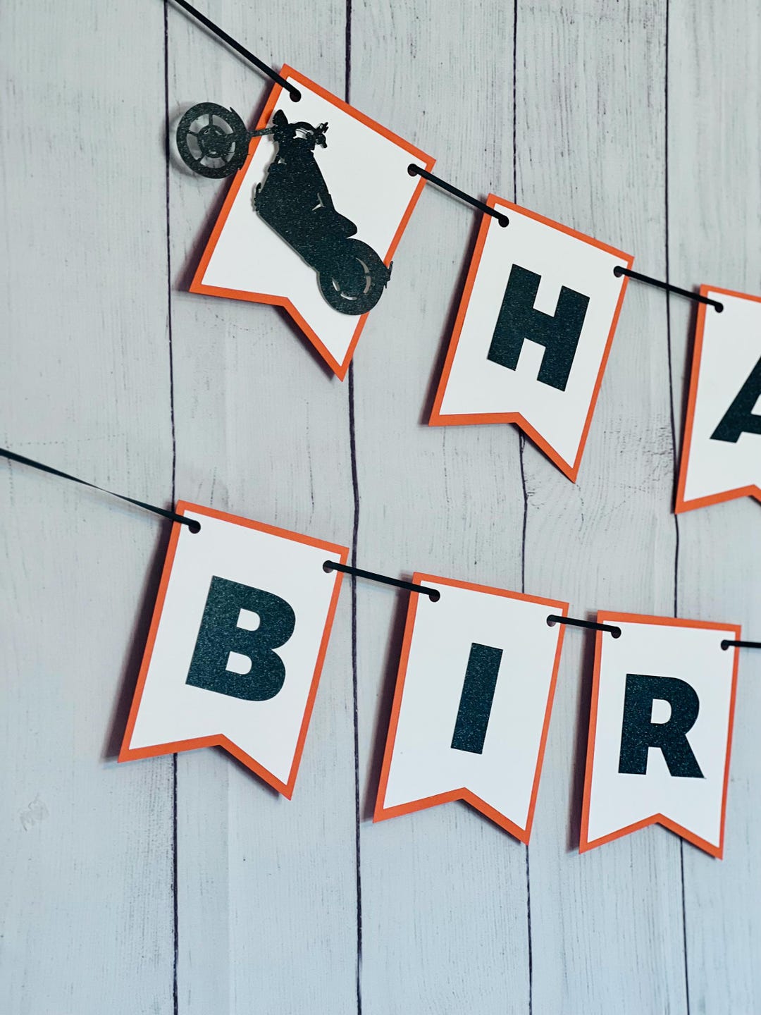 Motorcycle Birthday Banner, Motorcycle Inspired Birthday Banner ...