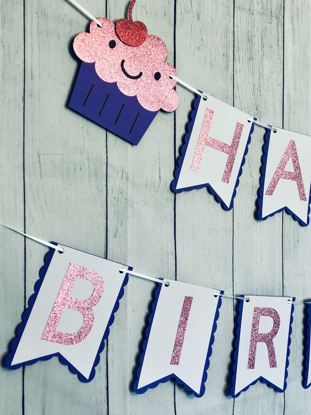 Cupcake Birthday Banner, Sweet Treat Party Decor, Cupcake Theme Garland ...