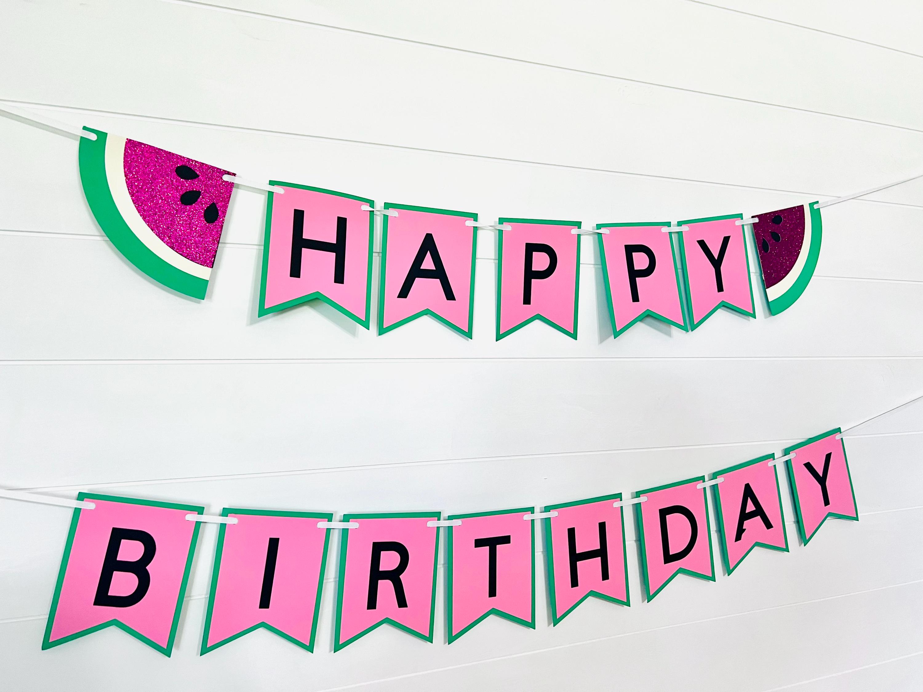 Watermelon Birthday Banner, Summer Party Decor - Etsy