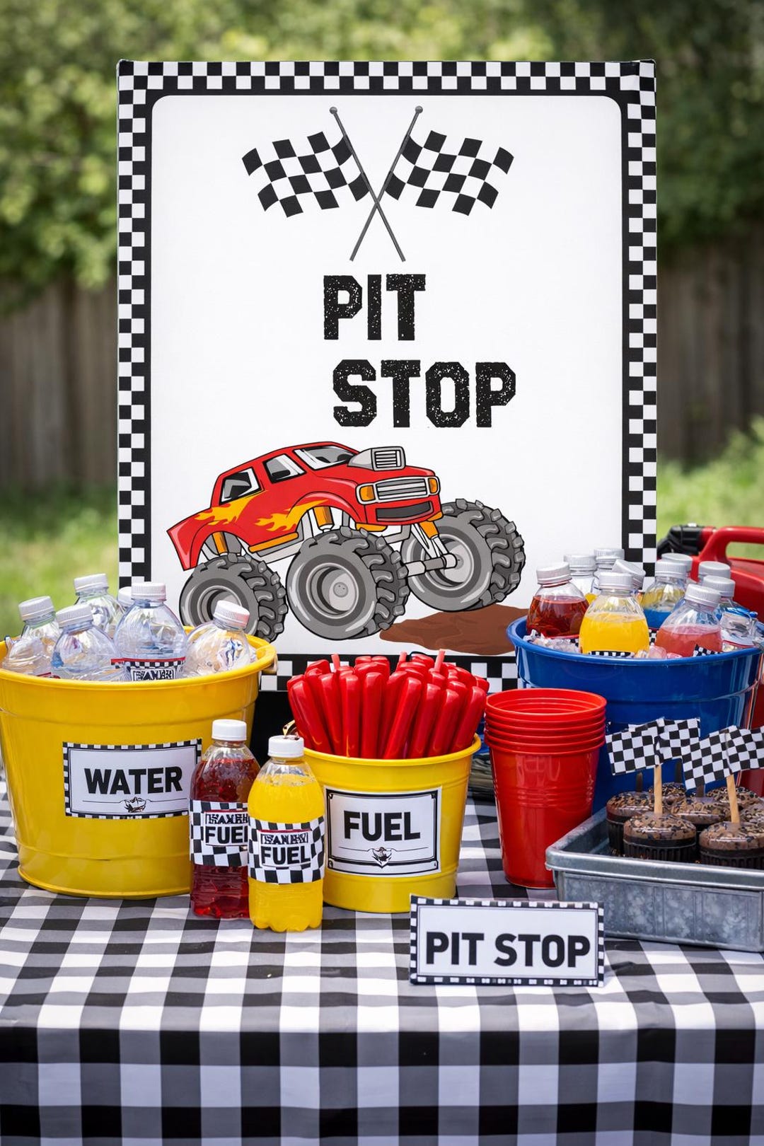 Monster Truck Pit Stop Party Sign, Printable Birthday Decor (8x10 - Etsy