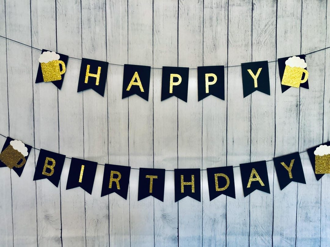 Beer Birthday Banner, Cheers & Beers Party Decor, Brewery Theme Party ...