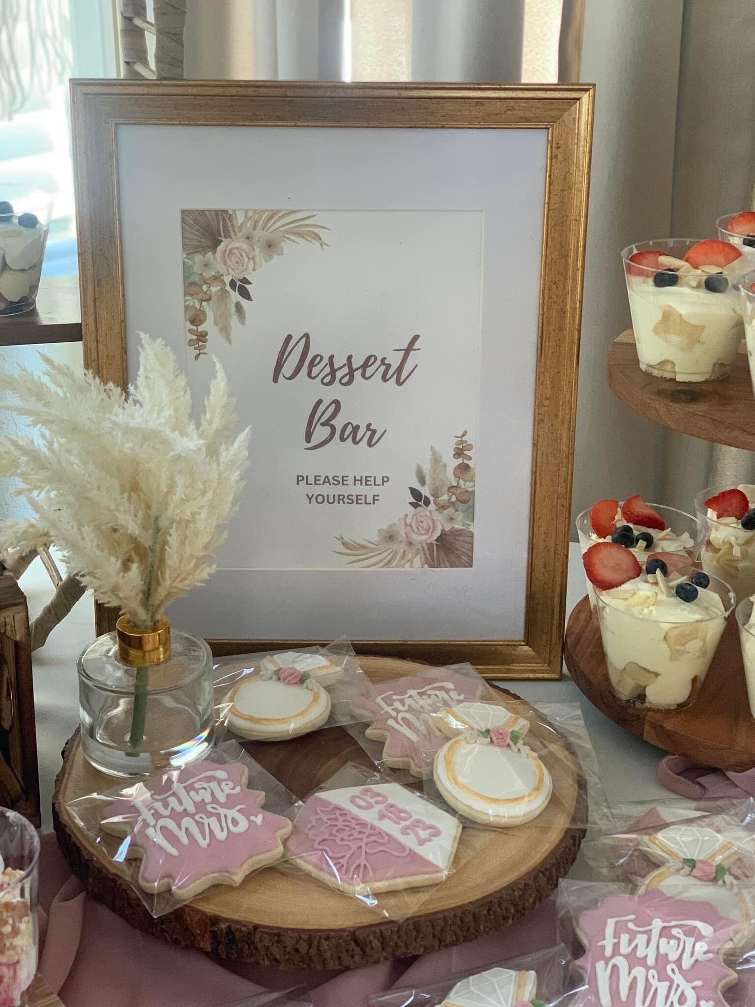 Boho Floral Dessert Bar Sign, Bridal Shower Printable (8x10, Instant ...