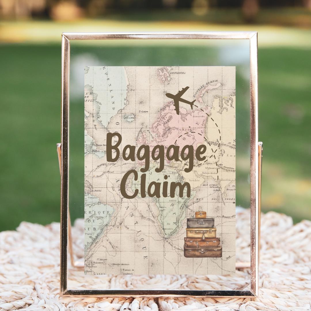 Traveling From Miss to Mrs Printable, Baggage Claim Printable, Bridal ...