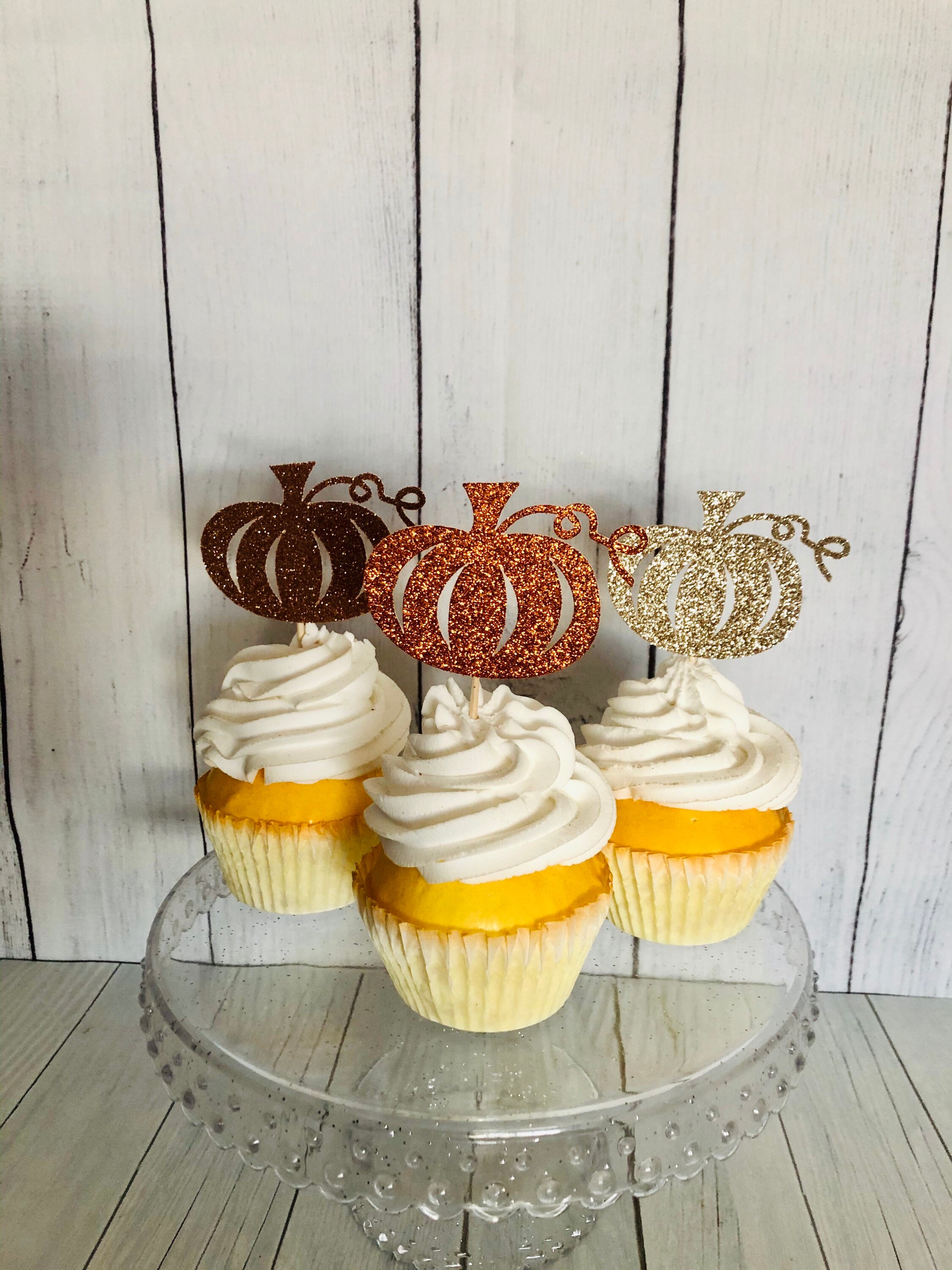 Pumpkin Cupcake Toppers Fall Cupcake Toppers Fall Pumpkin | Etsy