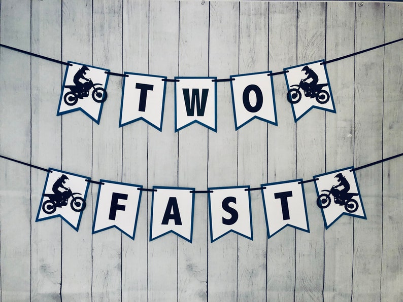 Two Fast Dirt Bike Banner Dirt Bike Banner Two Year Old | Etsy