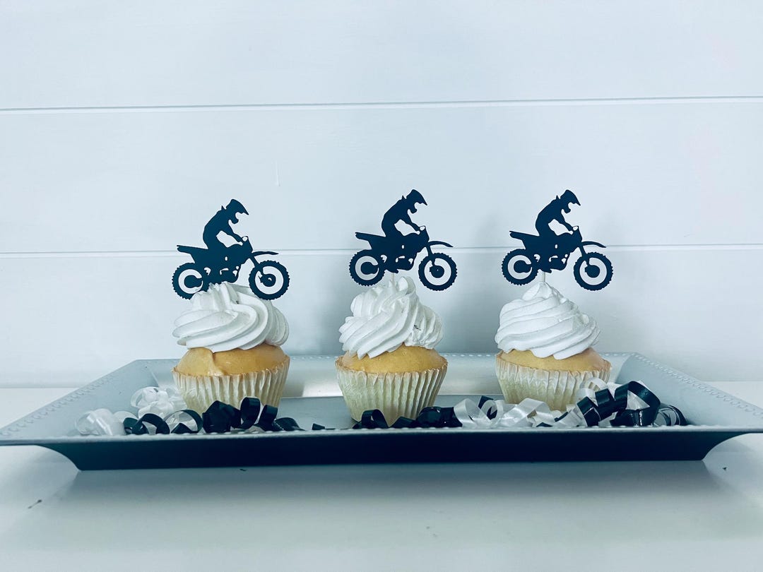 Dirt Bike Cupcake Toppers, Motorcycle Cupcake Toppers, Dirt Bike Party ...