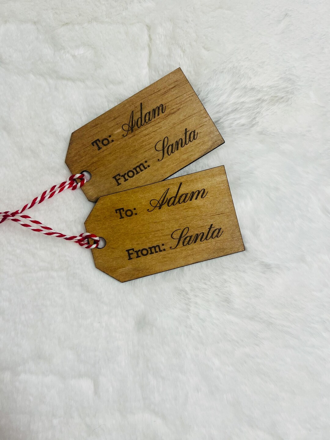 Wood Christmas Tags, Engraved Gift Tags, Laser Engraved Tags, Reusable ...