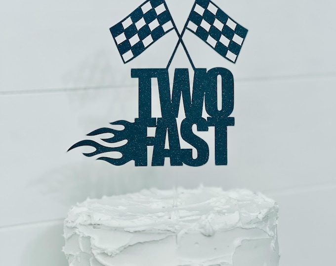 Two Fast Cake Topper Custom Racecar Charm Acrylic Birthday Decorations ...