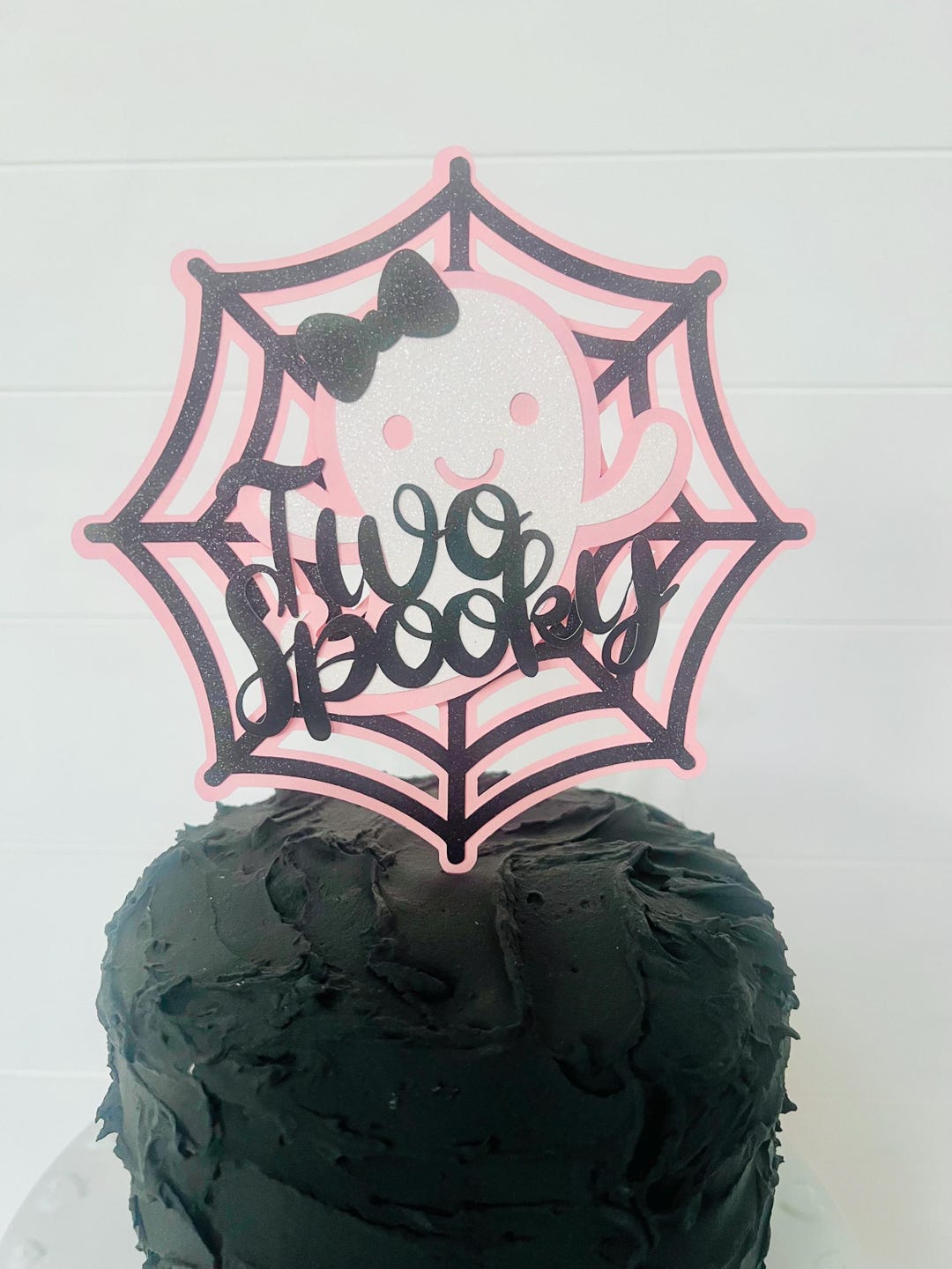 Two Spooky Cake Topper, Pink Ghost Cake Topper, Two Spooky Party Decor ...