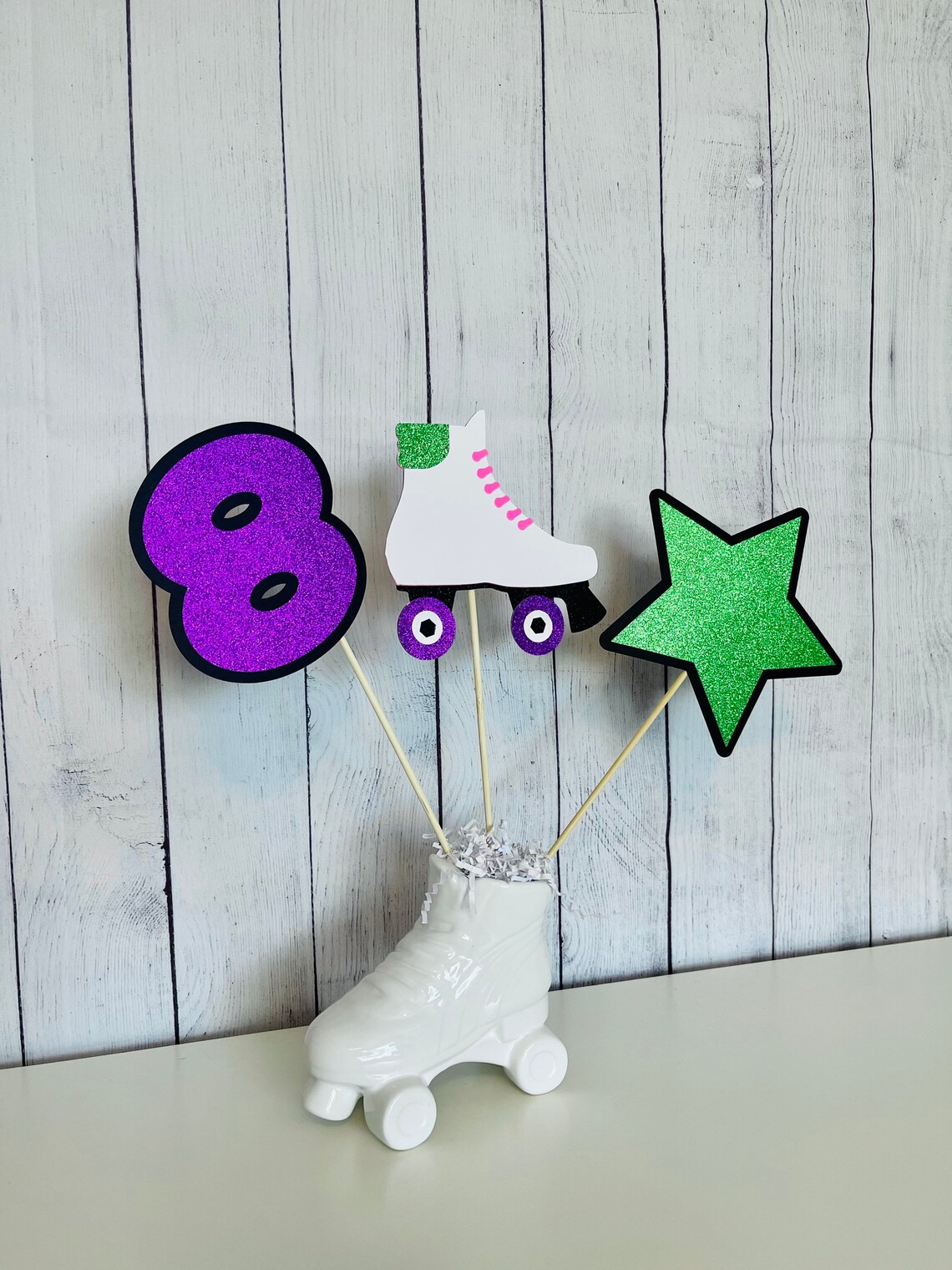 Sparkly Roller Skate Birthday Centerpieces, Party Decor - Etsy