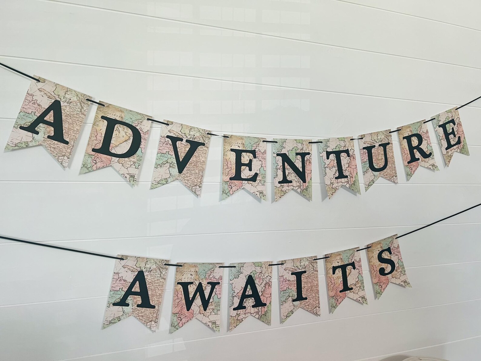 Adventure Awaits Banner, Travel Party, Cardstock Banner - Etsy