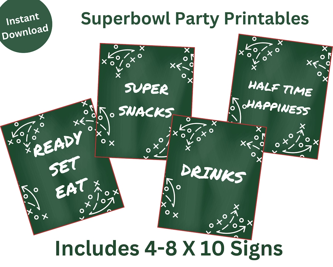 Football Party Sign, Printable Party Signs, Birthday Sign for Football ...