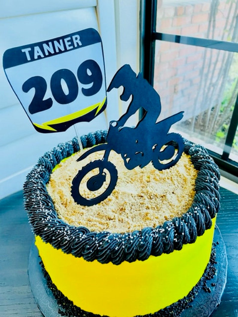 Dirt Bike Cake Topper Dirt Bike Number Plate Cake Topper - Etsy