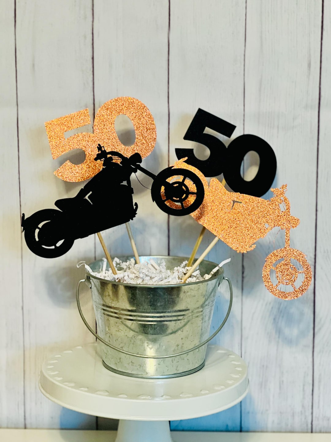 Motorcycle Centerpieces, Motorcycle Decor, Harley Inspired Centerpieces ...
