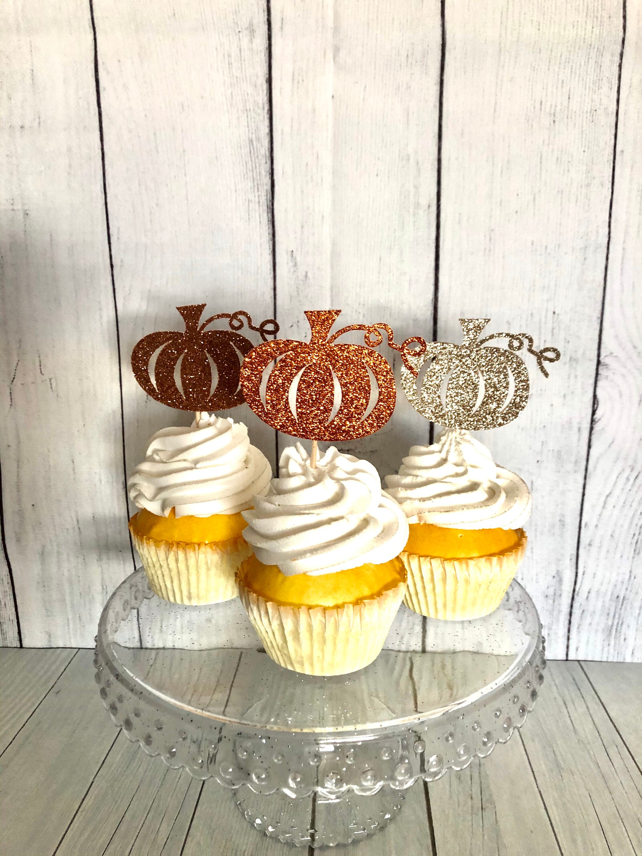 Pumpkin Cupcake Toppers Fall Cupcake Toppers Fall Pumpkin | Etsy