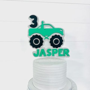 Monster Truck Cake Topper, Monster Truck Party Decor, Truck Party Decor ...