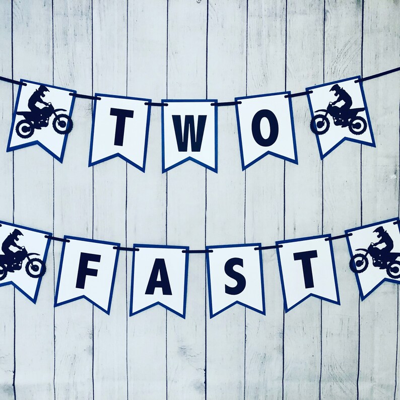 Two Fast Dirt Bike Banner Dirt Bike Banner Two Year Old | Etsy