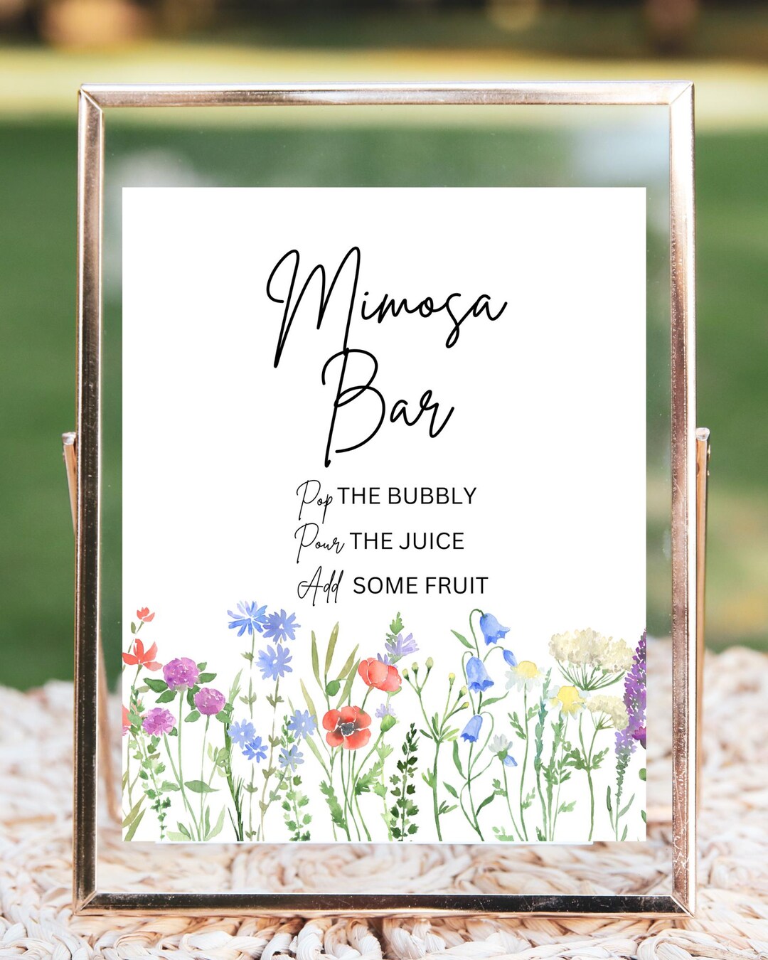Floral Mimosa Bar Printable Sign, Bridal Shower Decor, Floral Party ...