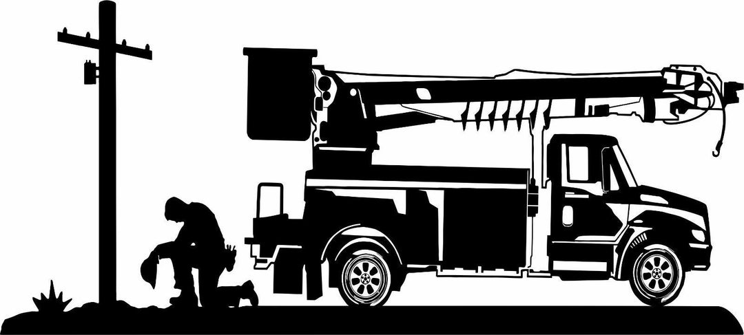 Lineman Electrician Wireman Kneeling Praying Car Boom Truck Vinyl Decal ...