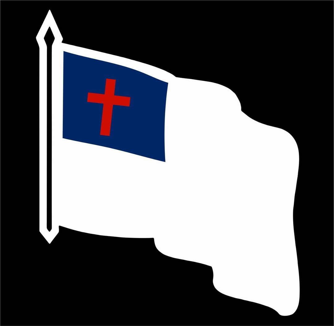 Christian Flag Jesus Christ Cross Car Truck Window Laptop Vinyl Decal ...