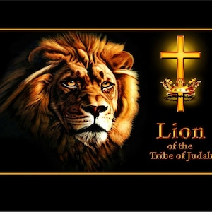 Lion of Judah Yeshua Lamb Jesus Christ Cross Crown Christian Wall Sign ...