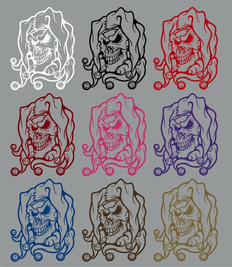 Clown Evil Jester Joker Tribal Skull Car Truck Window Laptop Vinyl ...