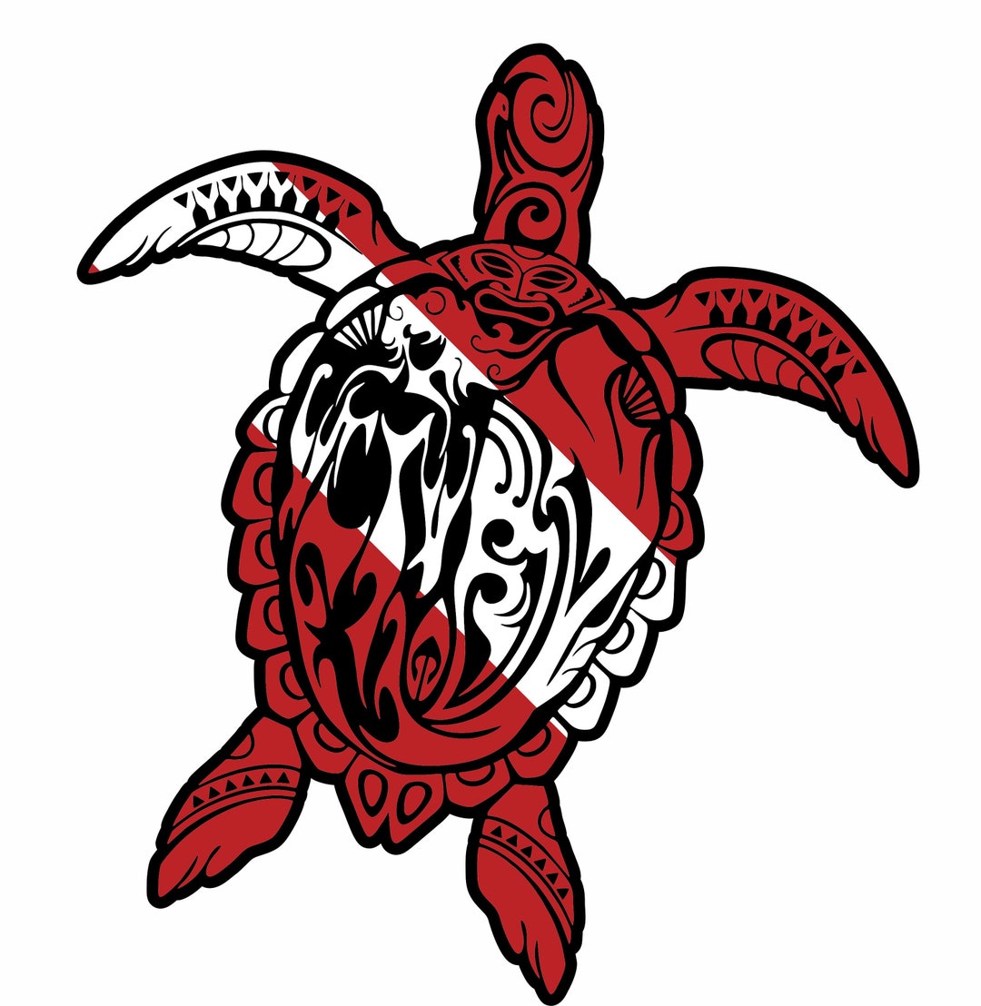 Diver Flag Sea Turtle Mermaid Ocean Tribal Fishing Boat Car Window ...