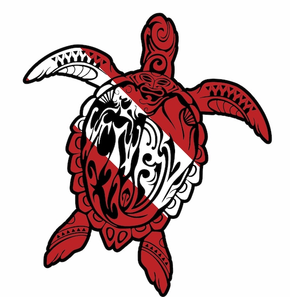 Diver Flag Sea Turtle Mermaid Ocean Tribal Fishing Boat Car | Etsy