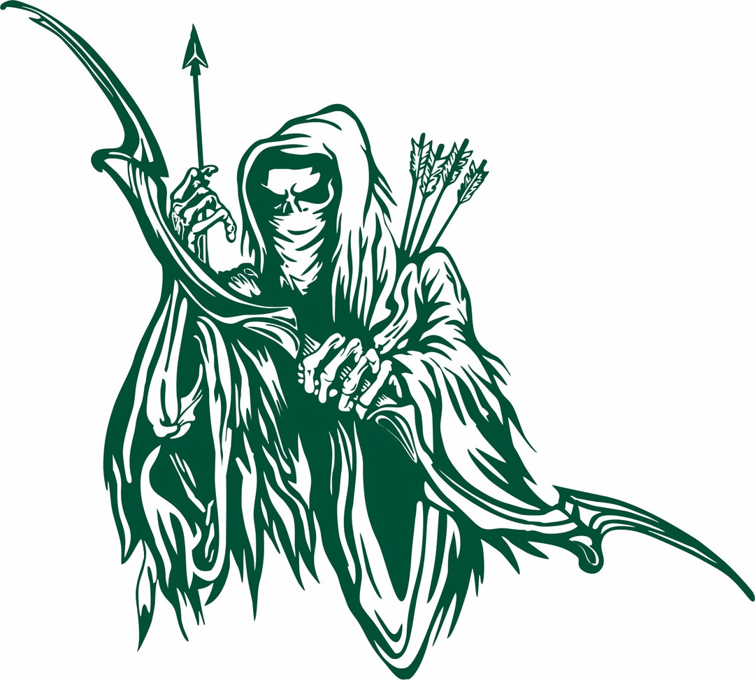 Grim Reaper Bow Arrow Quiver Archery Hunter Deer Skull Hunting Car ...