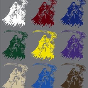 Grim Reaper Skeleton Skull Car Tattoo Boat Truck Window Vinyl Decal ...