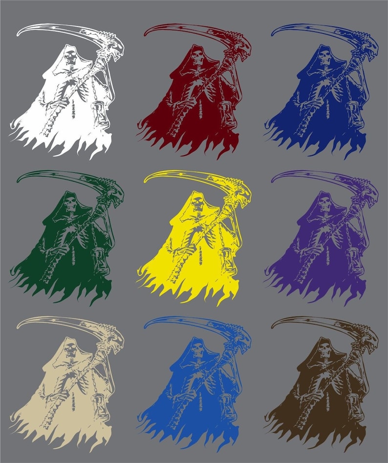 Grim Reaper Skeleton Skull Car Tattoo Boat Truck Window Vinyl Decal ...