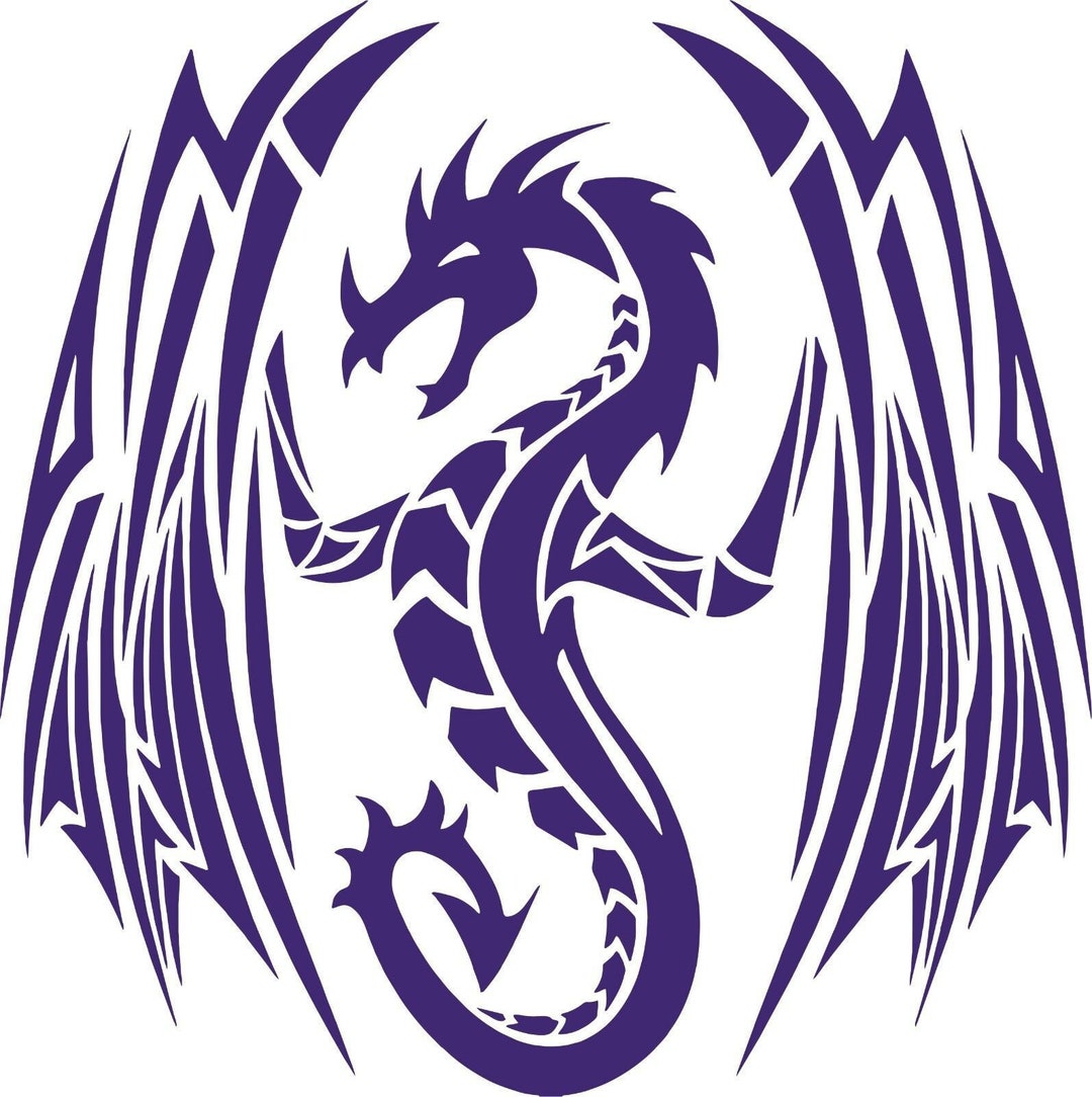 Tribal Dragon Wings Tail Creature Car Truck Window Laptop Vinyl Decal ...