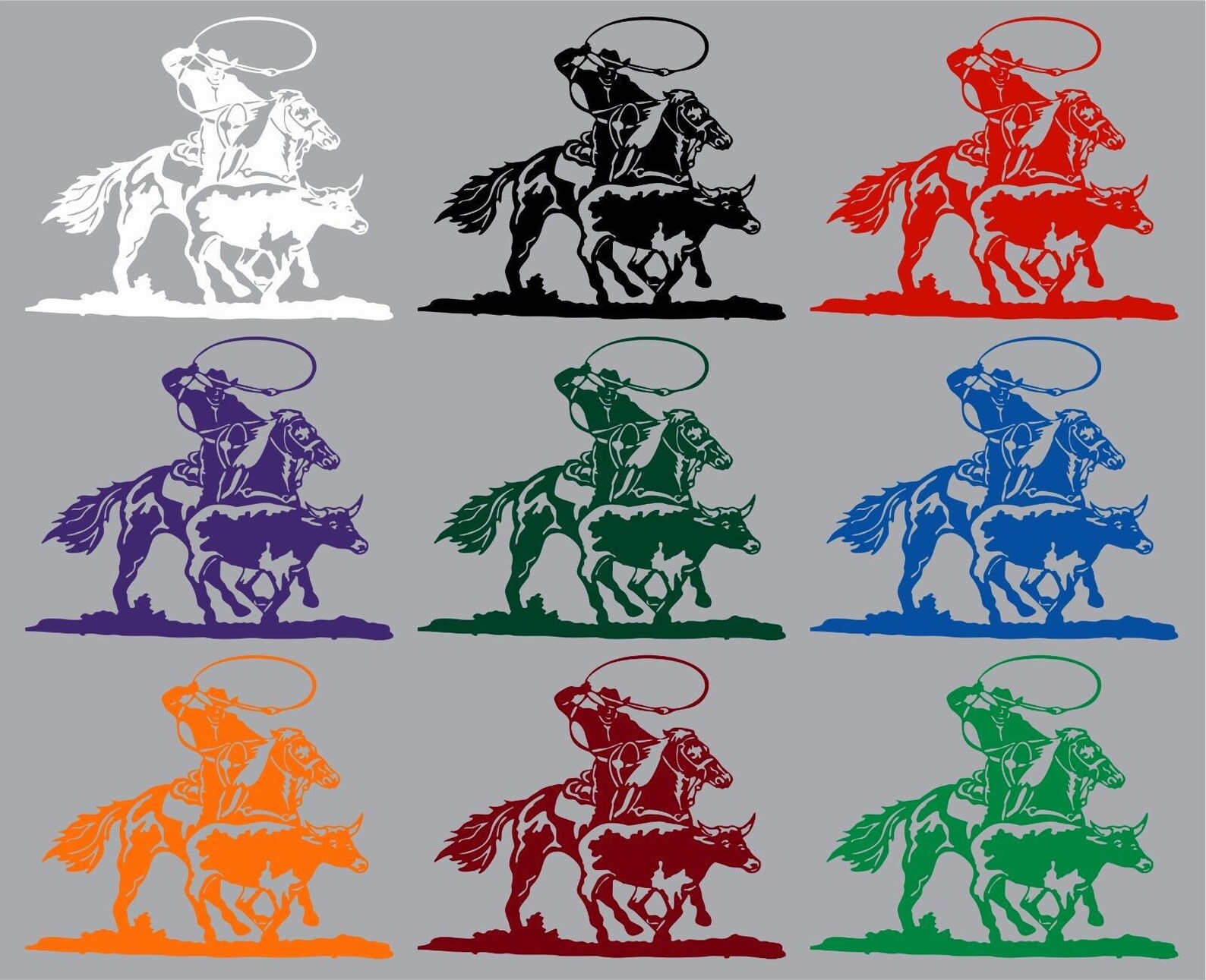 Cowboy Roping Calf Western Rodeo Bull Horse Car Truck Window Vinyl ...