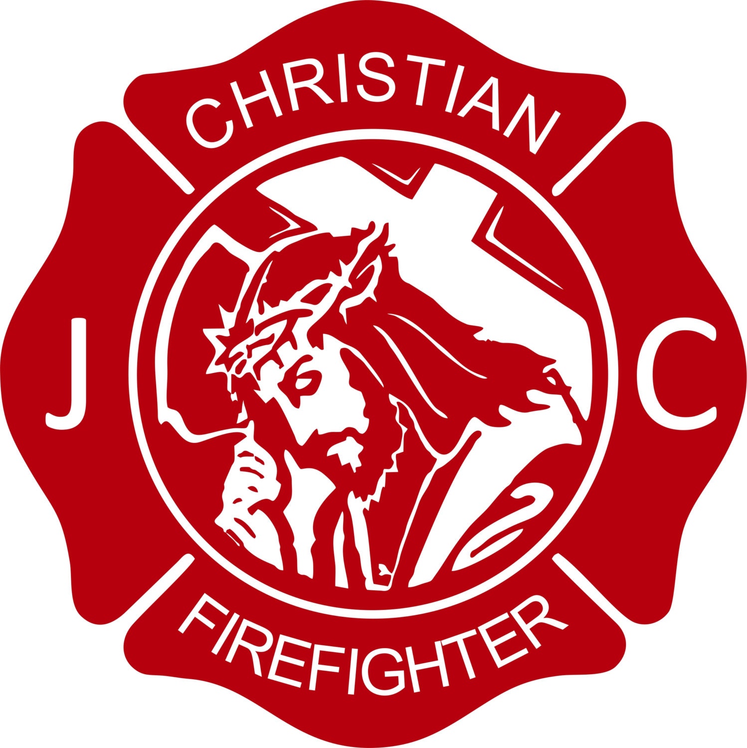 Firefighter Maltese Cross Jesus Christ Christian Lord Car Truck Window ...