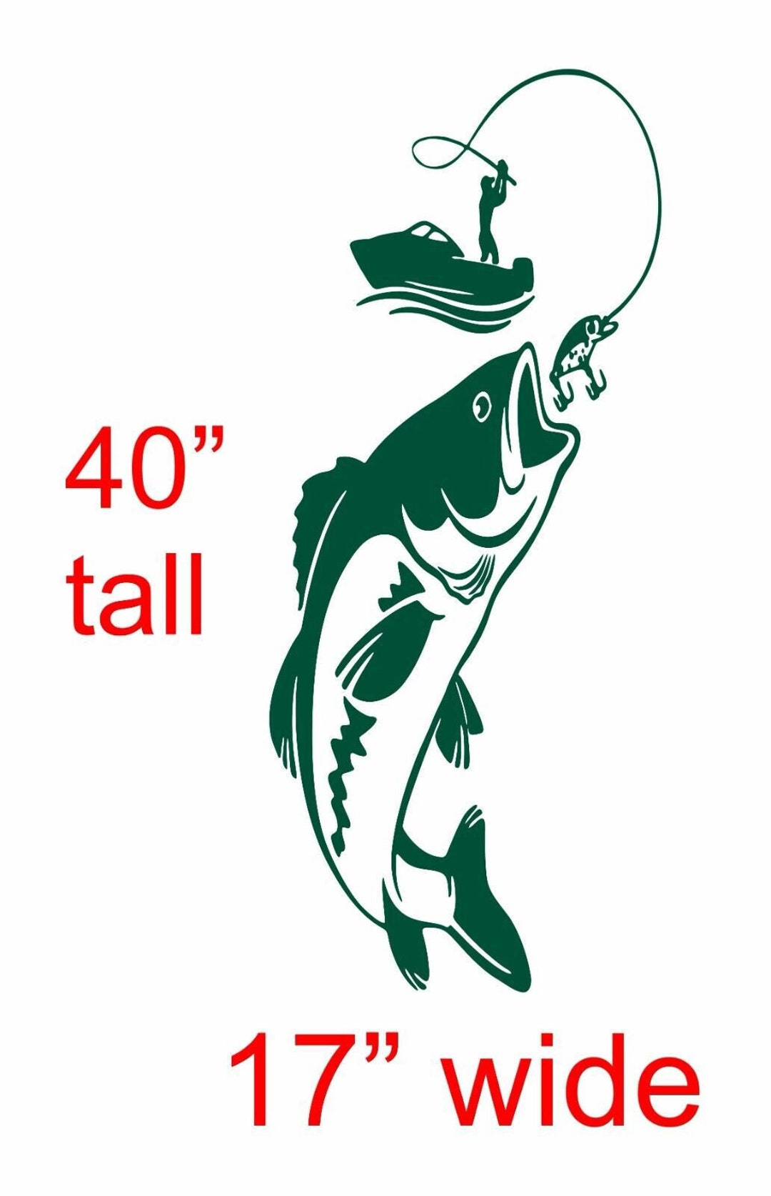 Fish Fishing Lure Bass Car Boat Truck Laptop Window Vinyl Decal Sticker ...