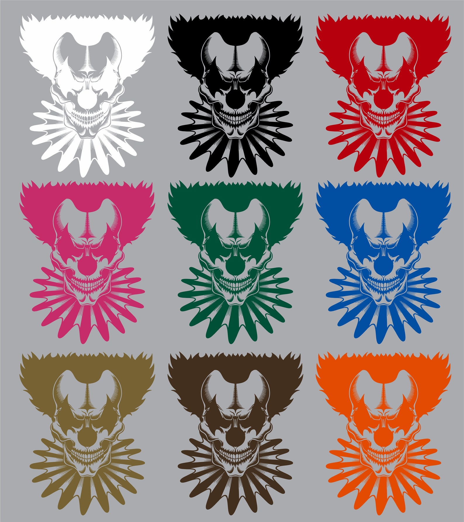 Jester Skull Clown Joker Mime Circus Carnival It Pennywise - Etsy