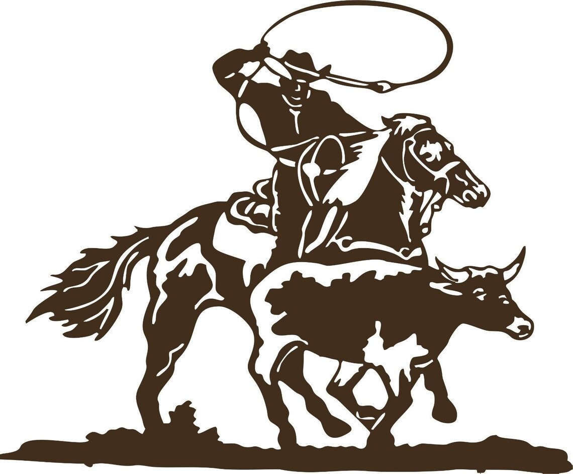 Cowboy Roping Calf Western Rodeo Bull Horse Car Truck Window Vinyl ...