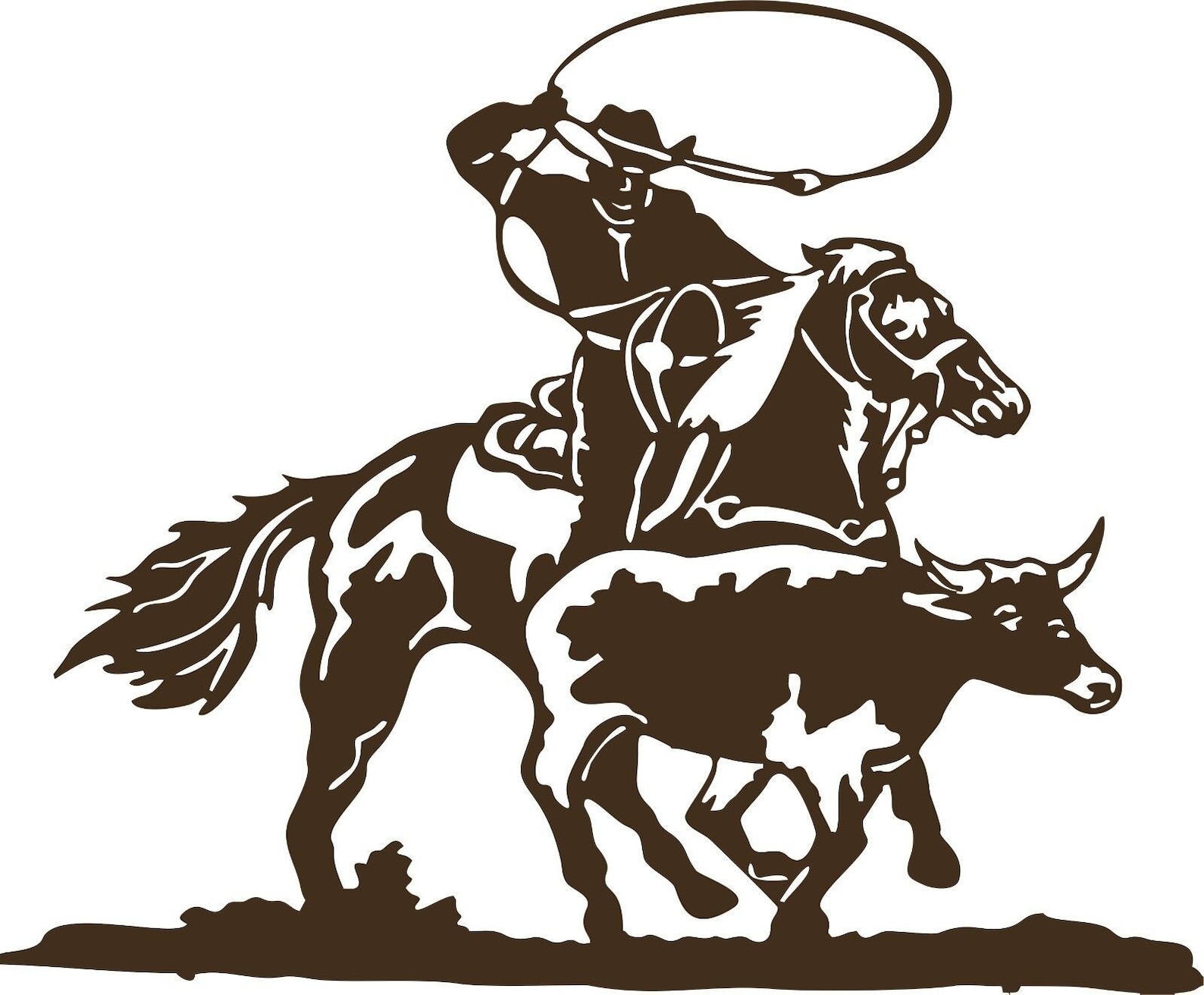 Cowboy Roping Calf Western Rodeo Bull Horse Car Truck Window Vinyl ...
