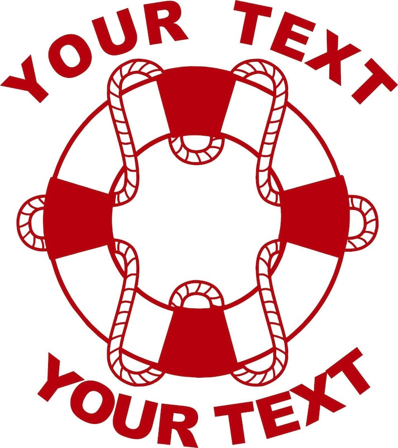 Life Preserver Guard Float Custom Text Car Boat Truck Window Vinyl ...