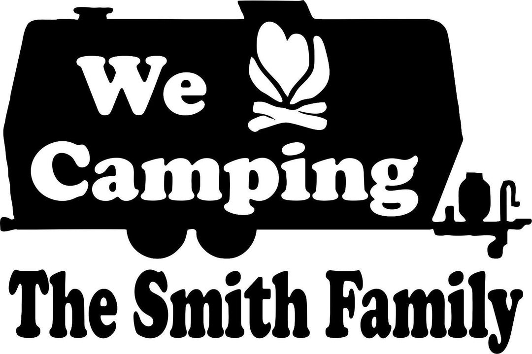 Camping RV Camper Tag Along Travel Trailer Custom Window Vinyl Decal ...