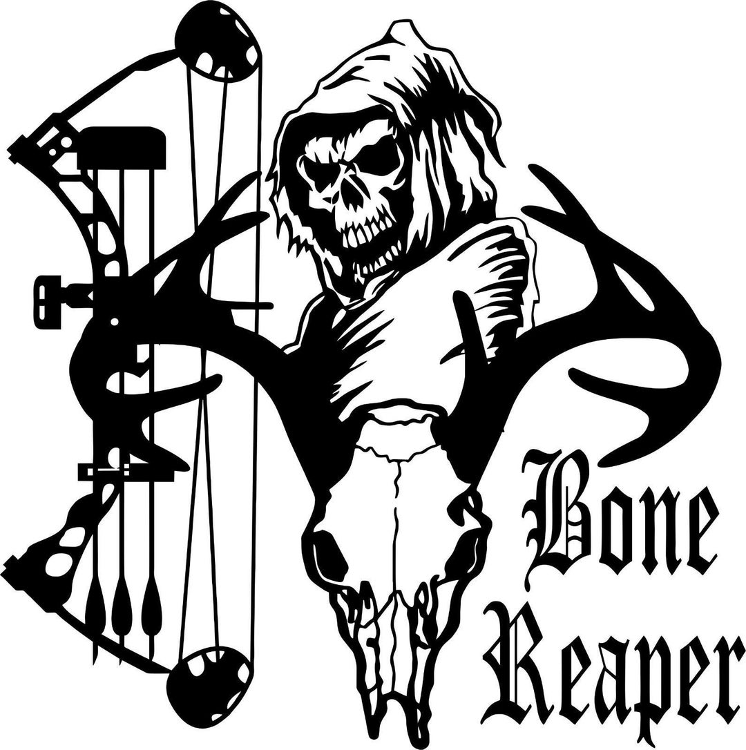 Grim Reaper Bow Arrow Hunter Deer Skull Car Truck Window Vinyl Decal ...