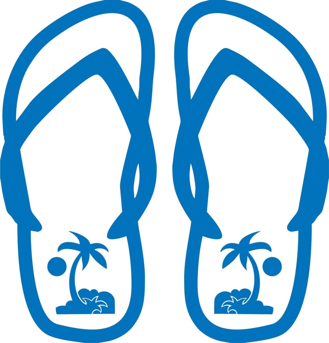 Flip Flops Sun Palm Trees Sandals Car Truck Window Vinyl Decal Sticker ...