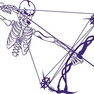 Skeleton Bow Arrow Hunter Skull Hunting Car Truck Window Vinyl Decal ...