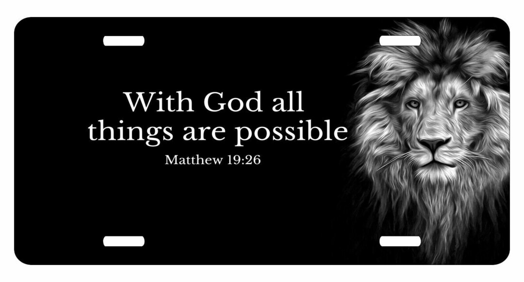 God Savior Lord Jesus Christ Christian Lion License Plate Car Truck Tag ...