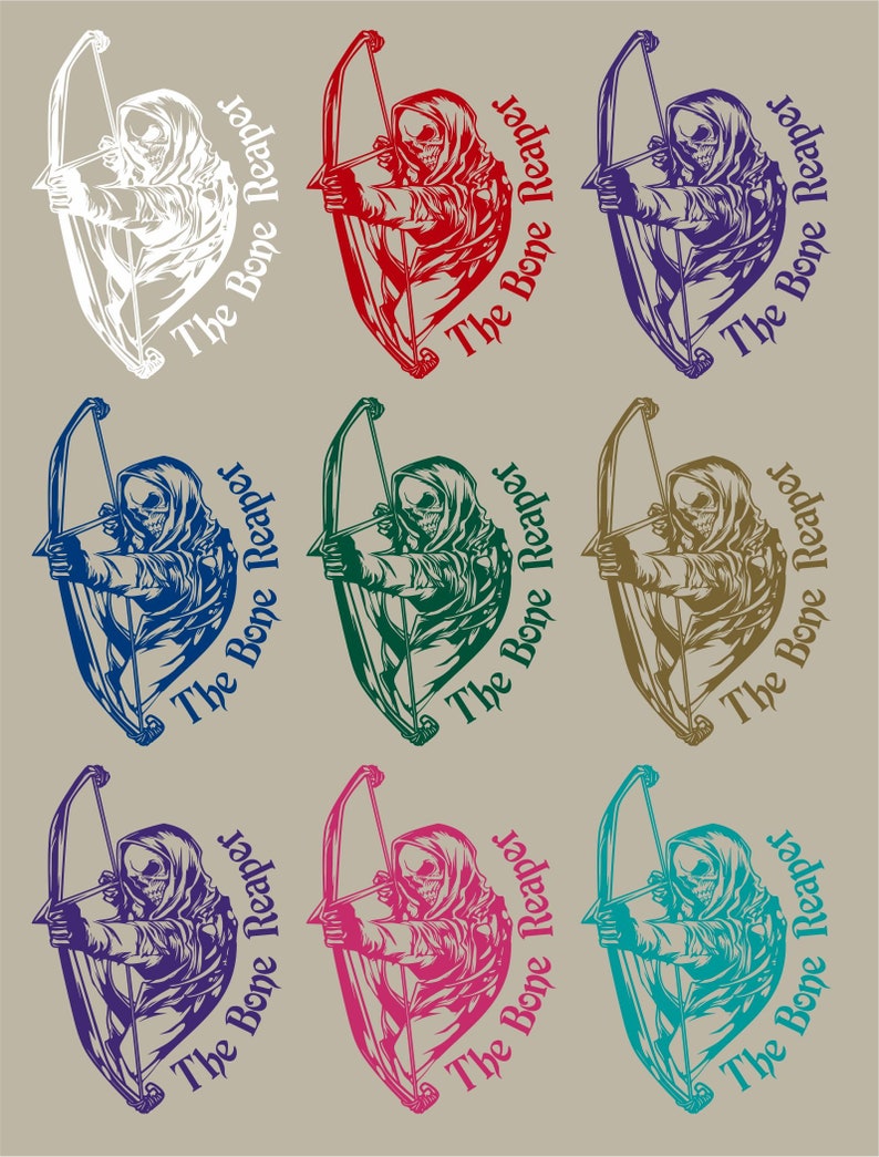 Grim Reaper Bone Bow Arrow Archery Hunting Deer Car Truck Window Vinyl ...