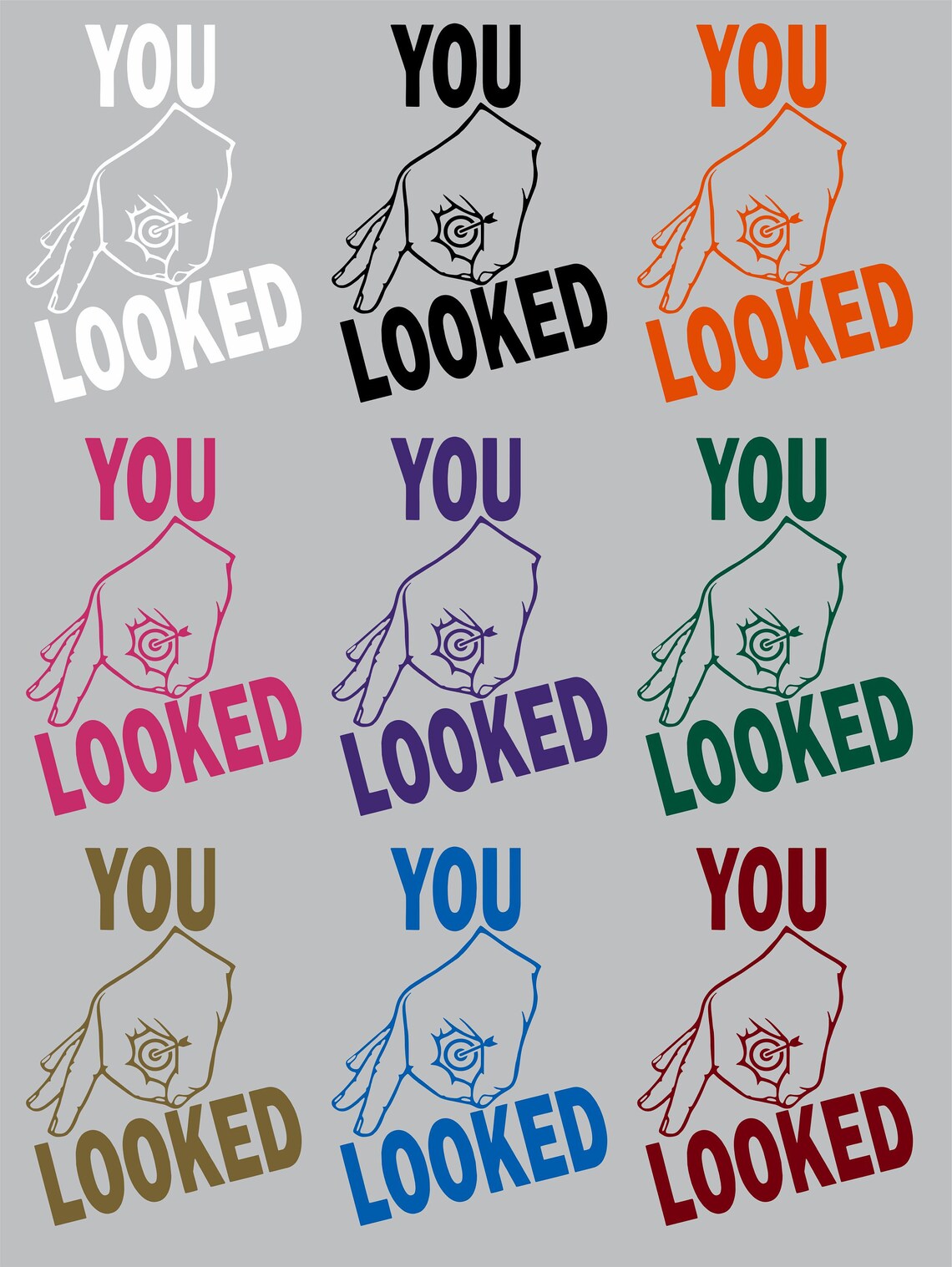 Made You Look Looked Hand Game Bullseye Target Hunting Funny Car Truck ...