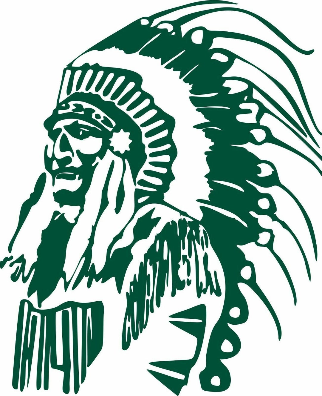 Native Indian Tribe Chief Face Headdress Car Truck Window Vinyl Decal ...