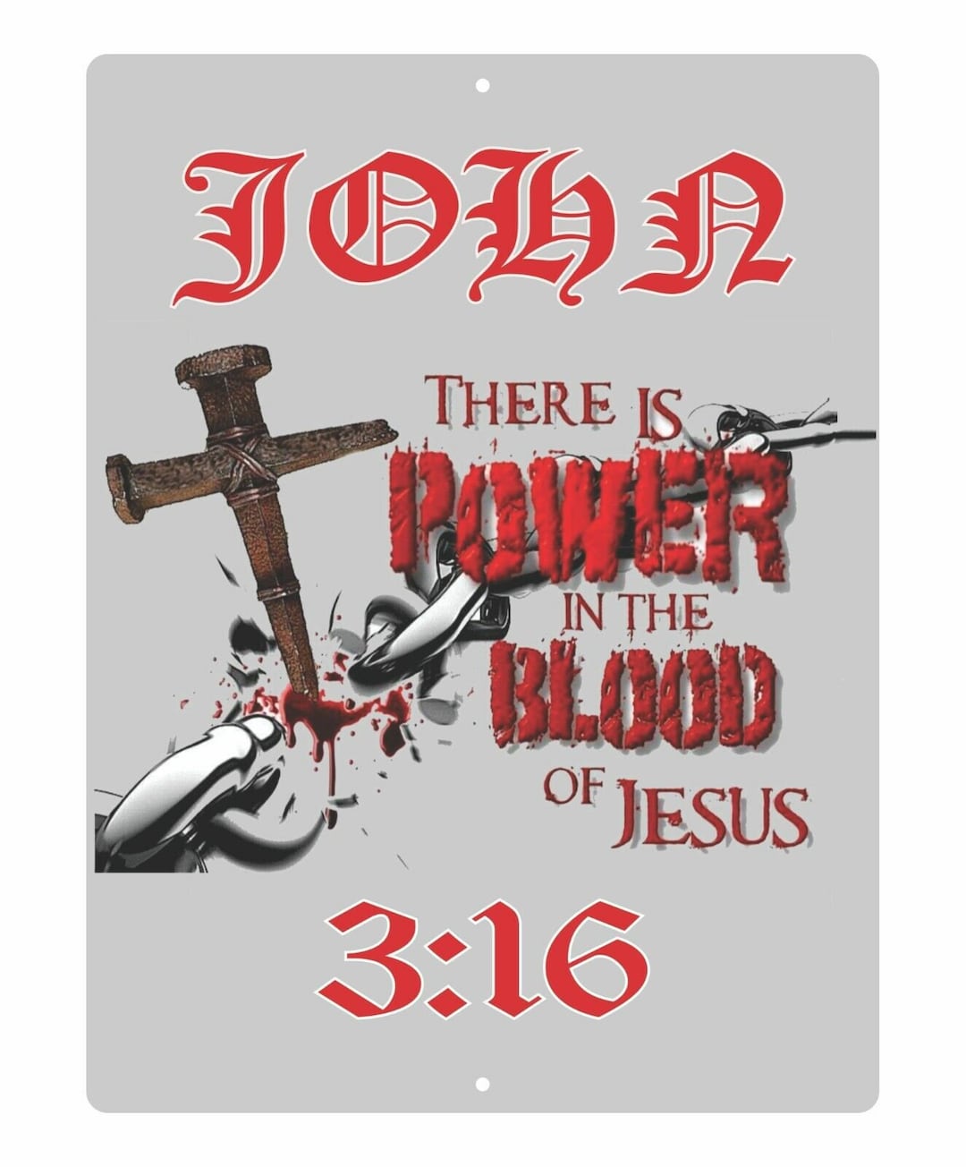 Christian Lord GOD Cross Power in the Blood Jesus Christ Yeshua Wall ...
