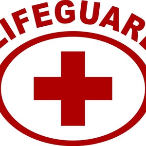 Lifeguard Swimming Pool Lake Beach Safety Truck Car Window Vinyl Decal ...
