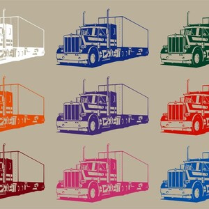 18 Wheeler Semi Big Rig Trailer Car Truck Driver Window Vinyl Decal ...